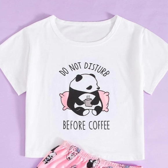 SHEIN | Tops | Shein Do Not Disturb Before Coffee Panda Top 4x | Poshmark